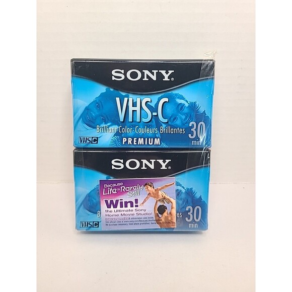 Sony | Media | Sealed New Sony Vhsc Premium 2 Pack Tapes 3 Minute Sp ...